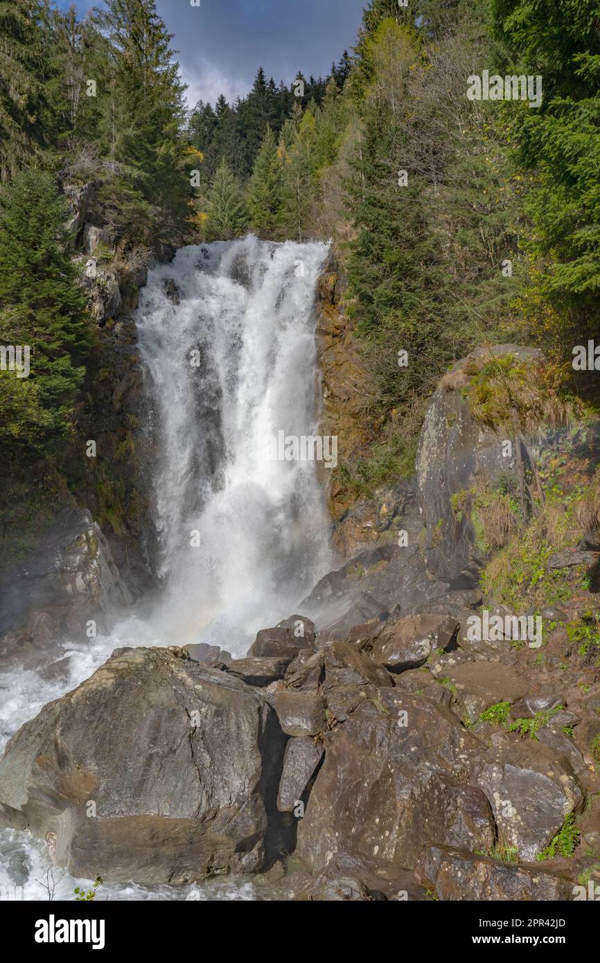 the Vo Waterfall, cascata del Vo, Italy, Lombardy, Bergamo, Schilpario ...