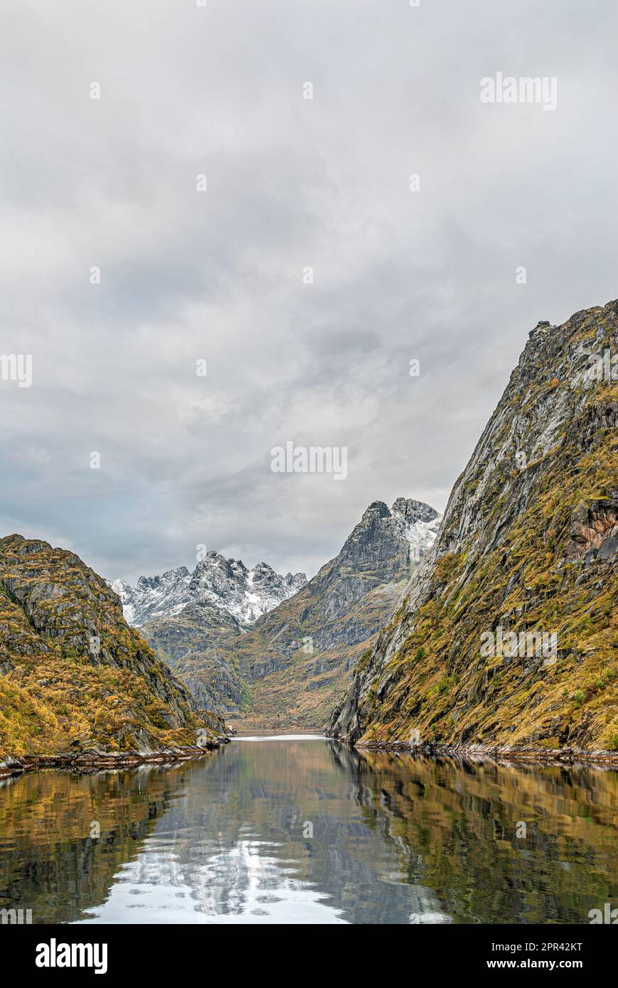 Fjordland landscape at the Trollfjord, Lofoten Islands, Nordland, North ...