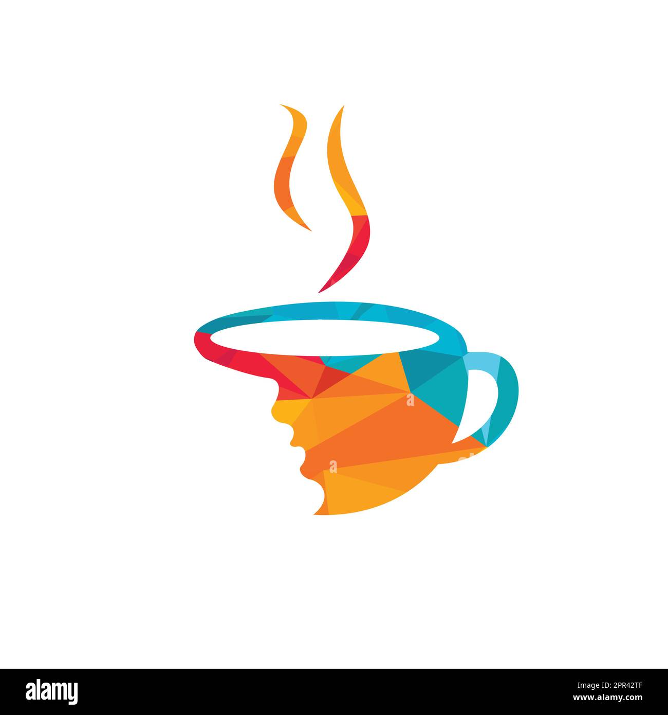 Coffee cup with women face logo vector. Coffee shop logo design Stock ...