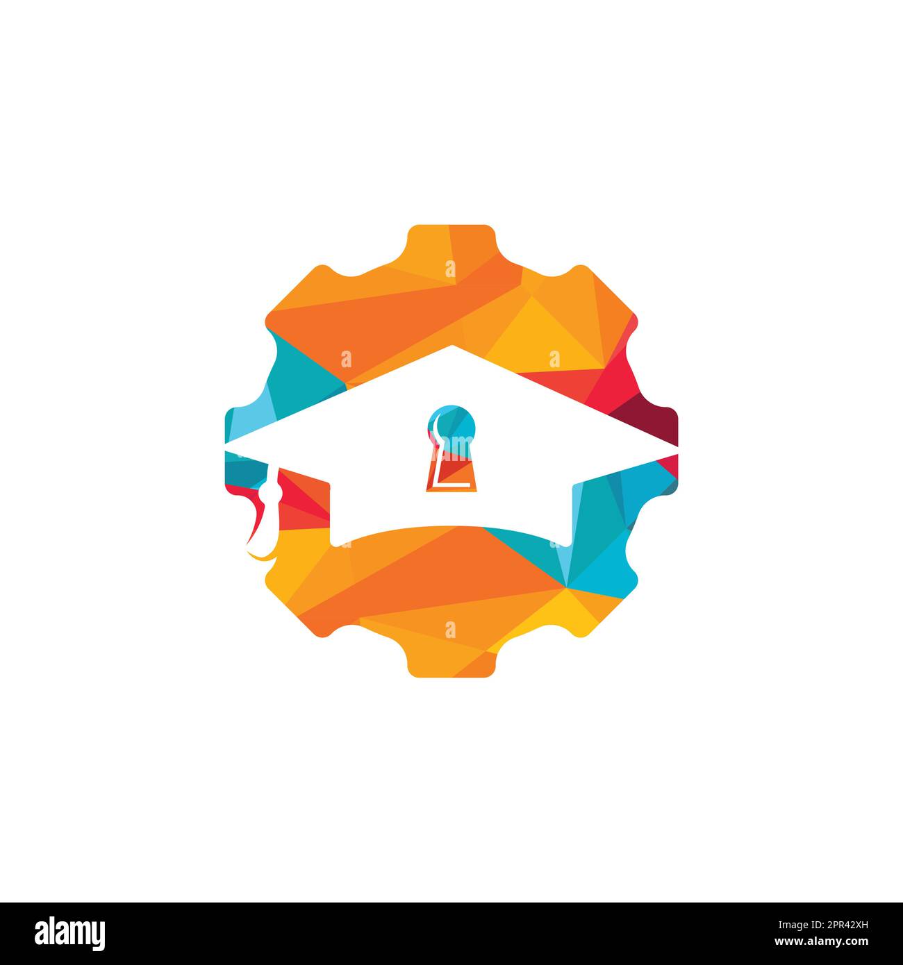 Education security logo design concept. Illustration of a key padlock ...