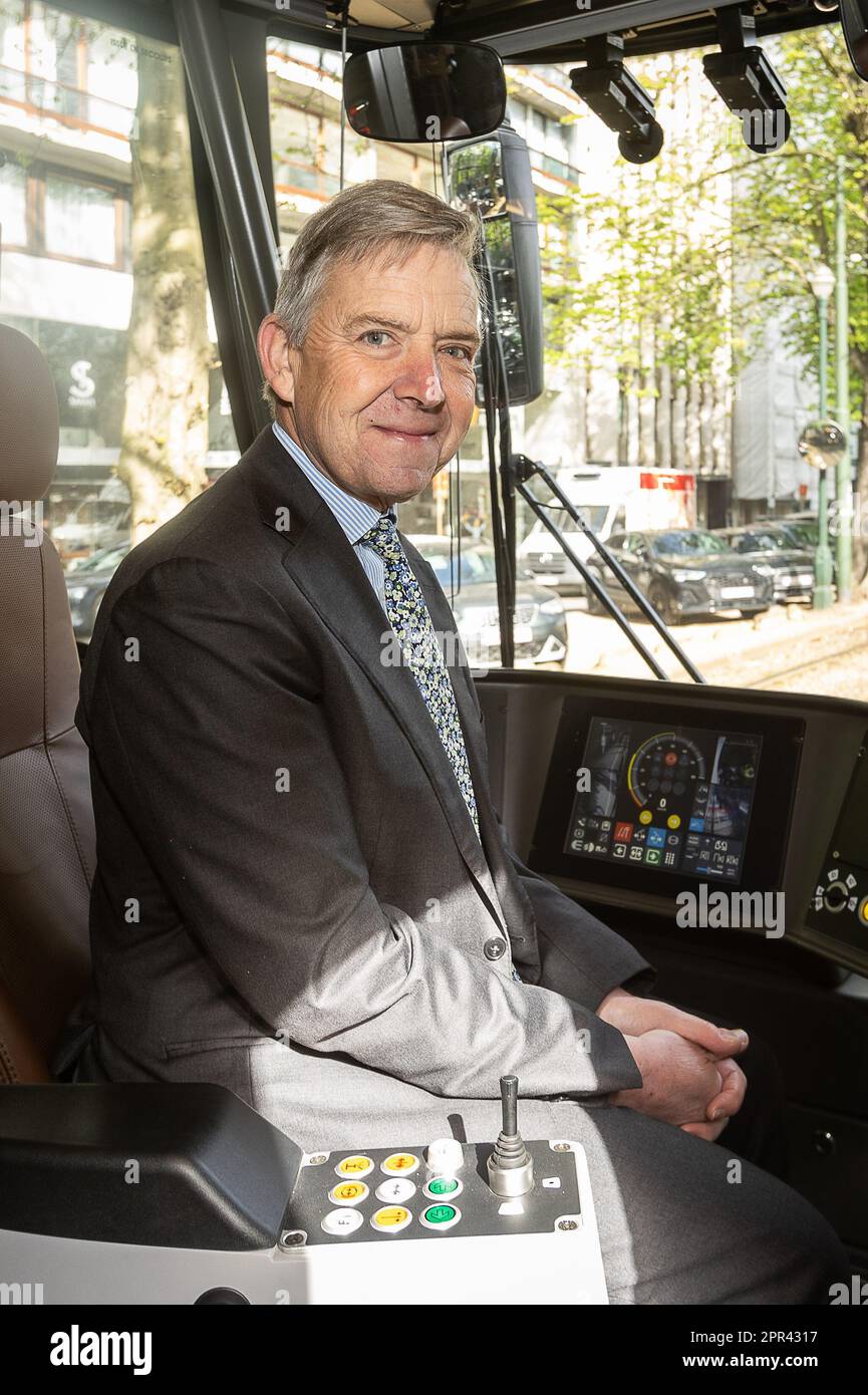 Brussels, Belgium. 26th Apr, 2023. MIVB-STIB ceo Brieuc de Meeûs poses ...