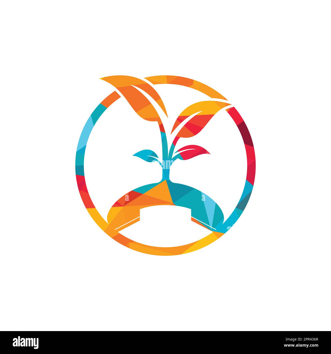 Nature call vector logo design. Handset tree icon design template Stock ...