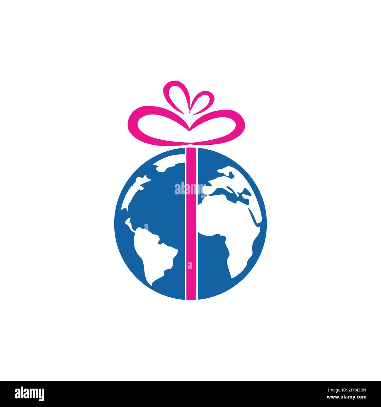 Global Gift vector logo design template. Unique globe and market ...