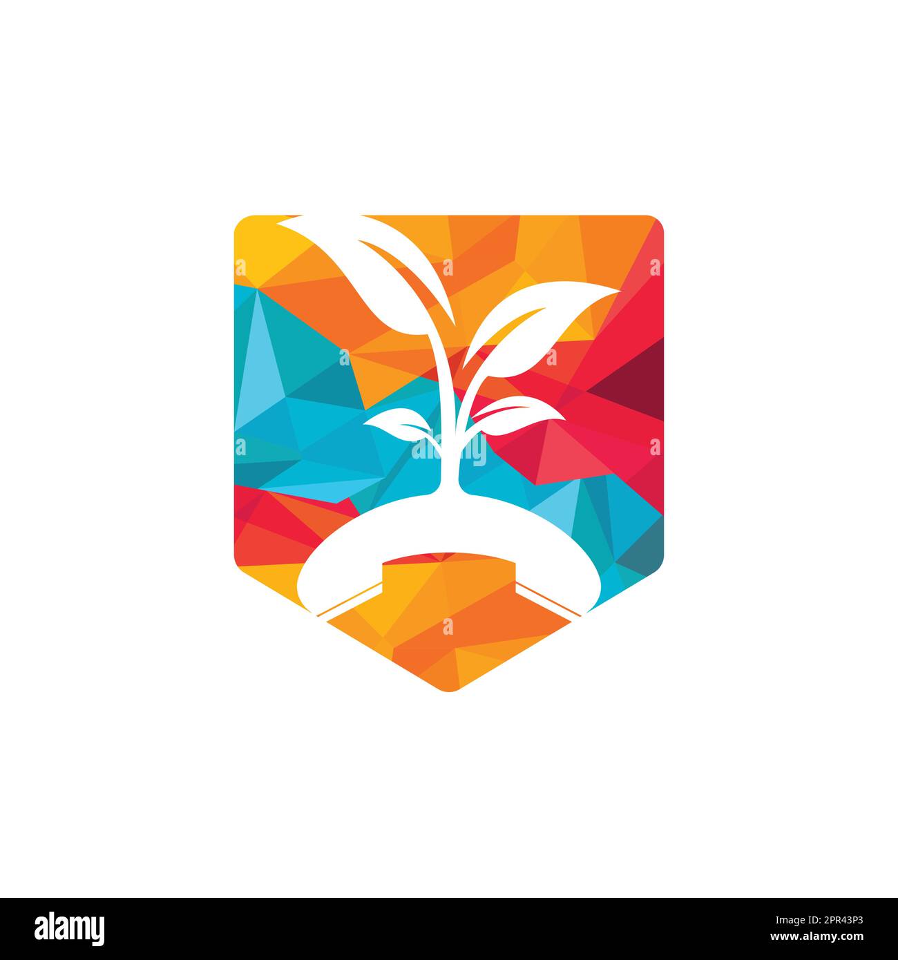 Nature call vector logo design. Handset tree icon design template Stock ...