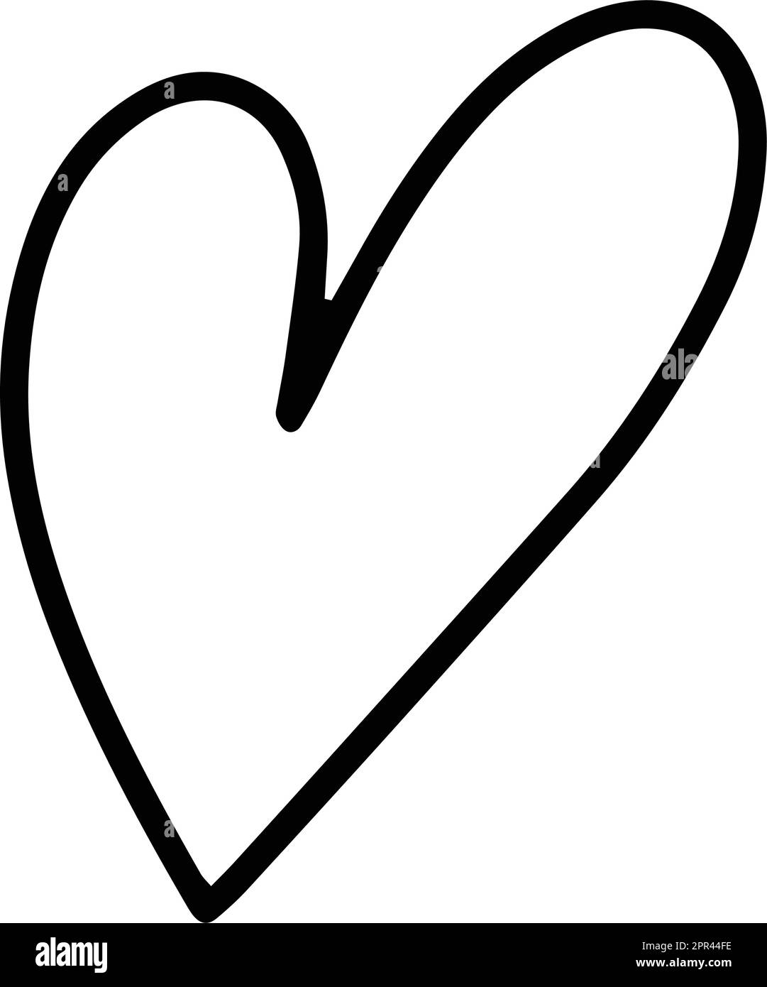 Hand drawn heart symbol love icon romantic trendy doodle art for ...