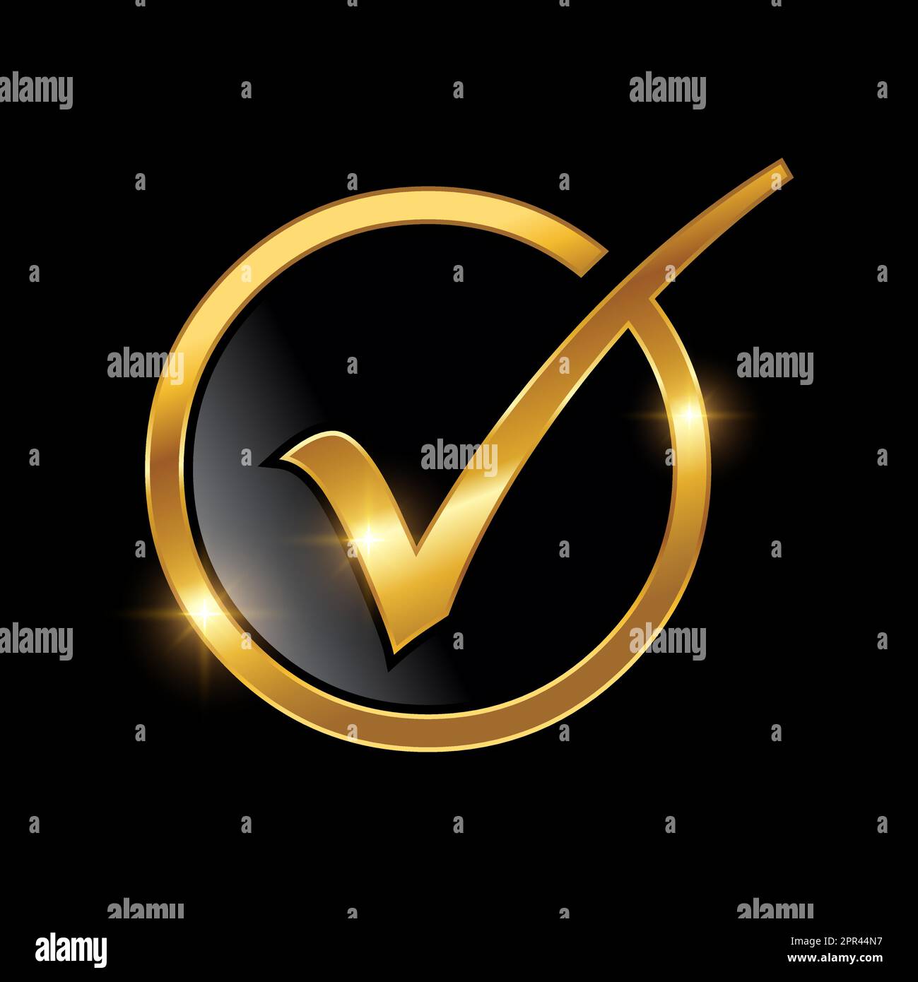 Gold verification mark hi-res stock photography and images - Alamy