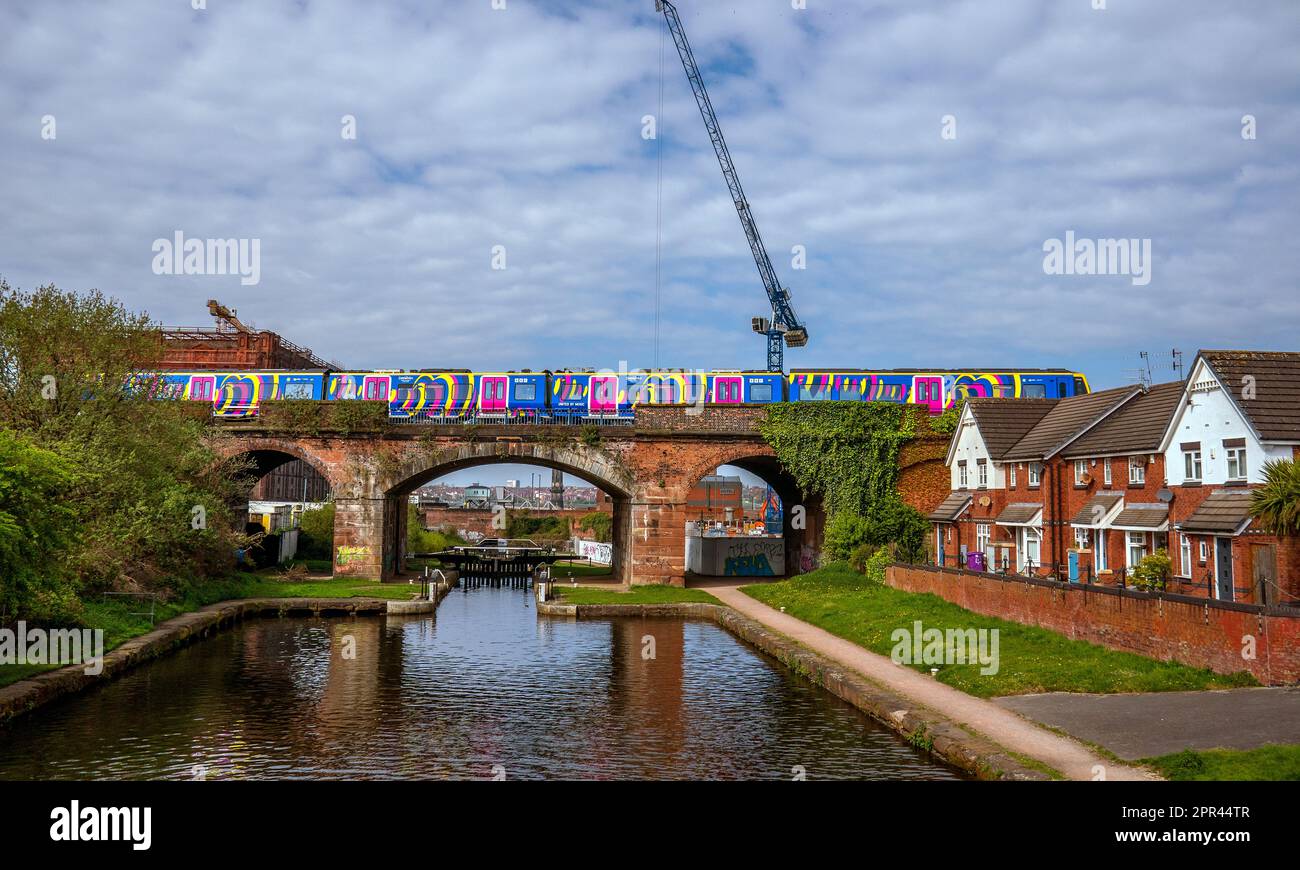 Merseyrail's new 777 train which has been decorated in the colours of ...