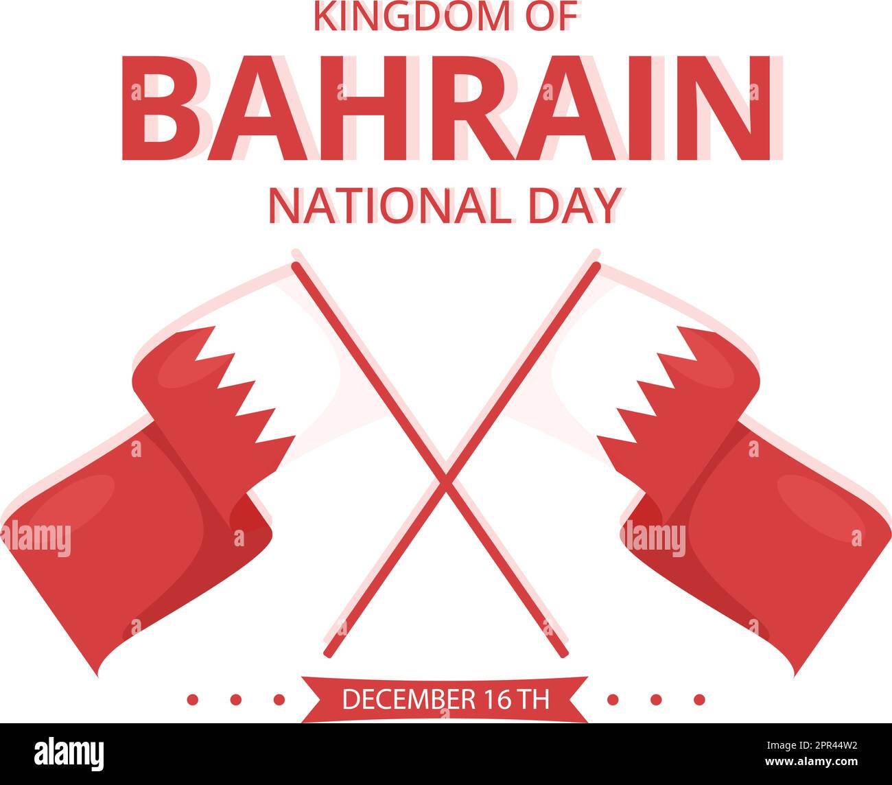 Bahrain National Day or Independence Template Hand Drawn Cartoon Flat ...