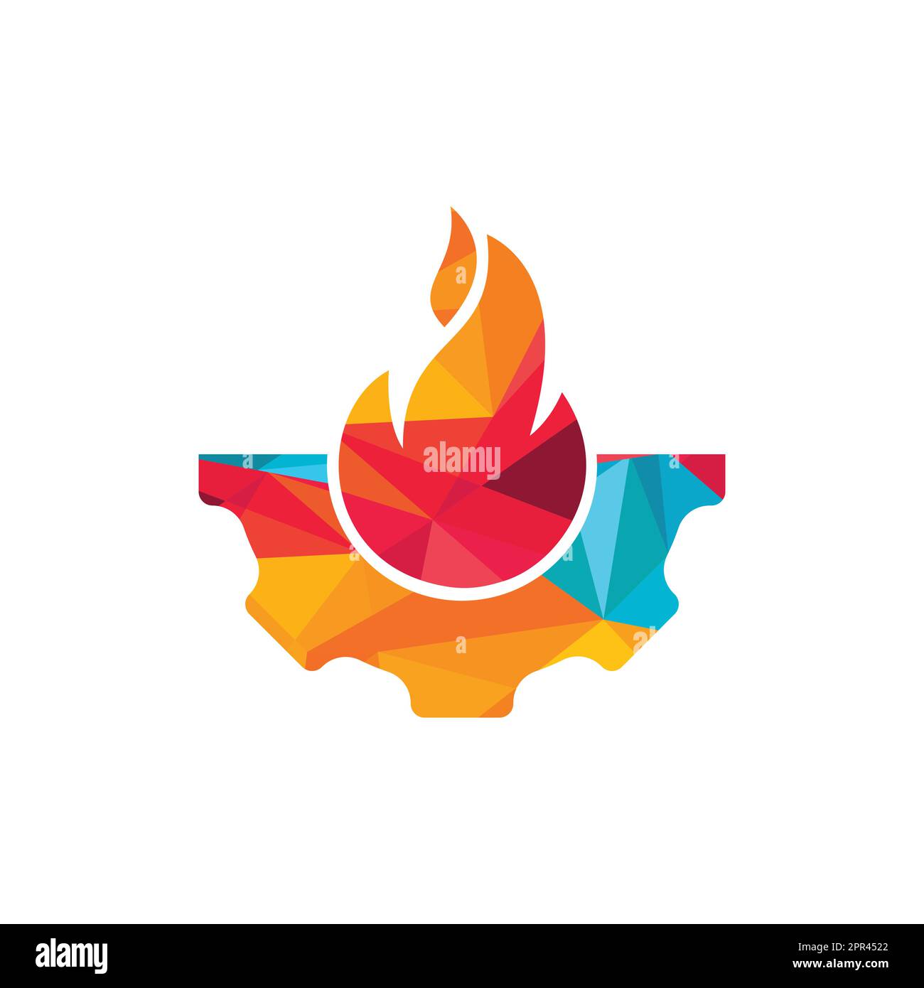 Gear and fire vector logo design template Stock Vector Image & Art - Alamy