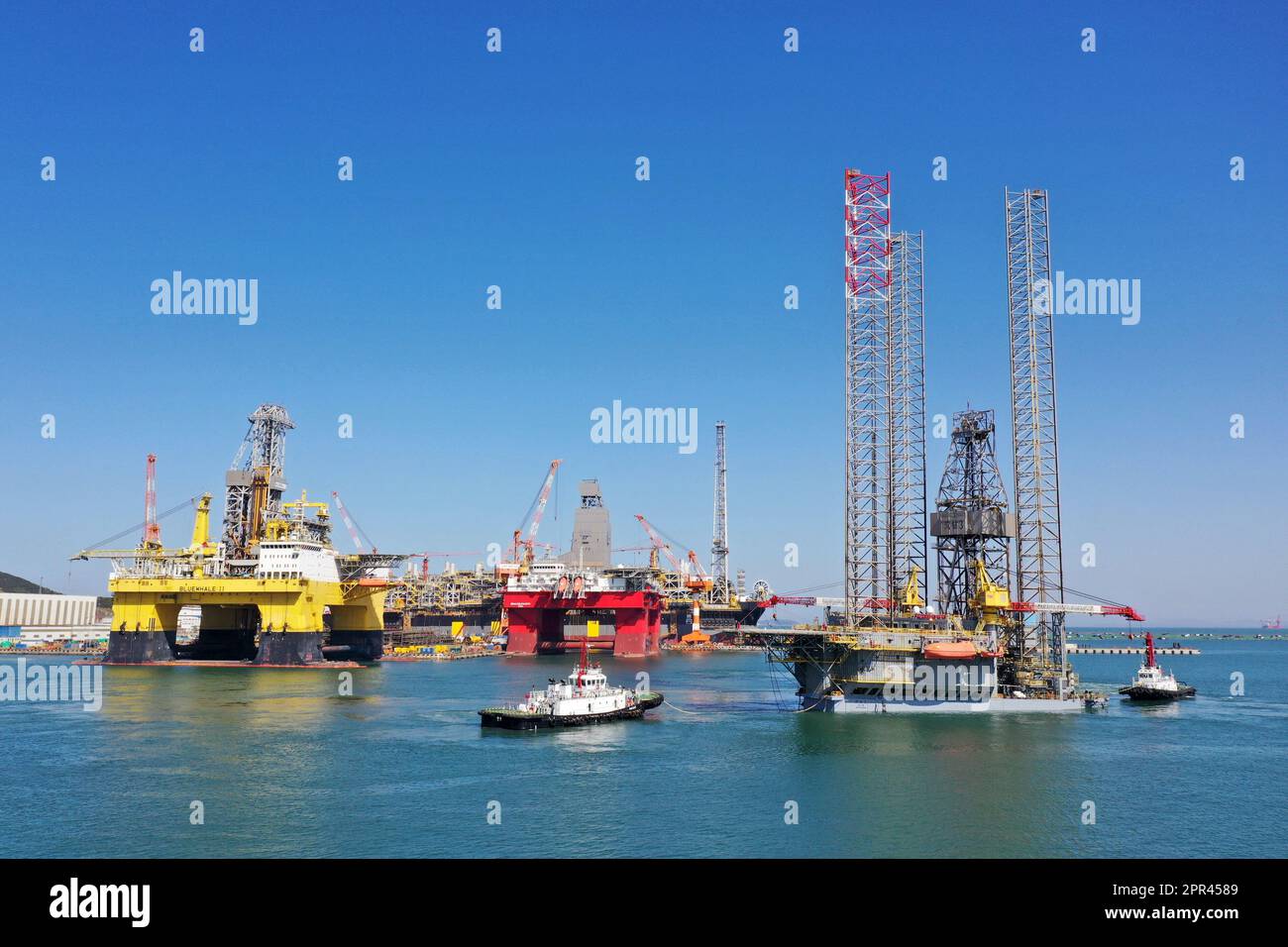 YANTAI, CHINA - APRIL 26, 2023 - The delivered "Bay Drill 3" jack-up ...