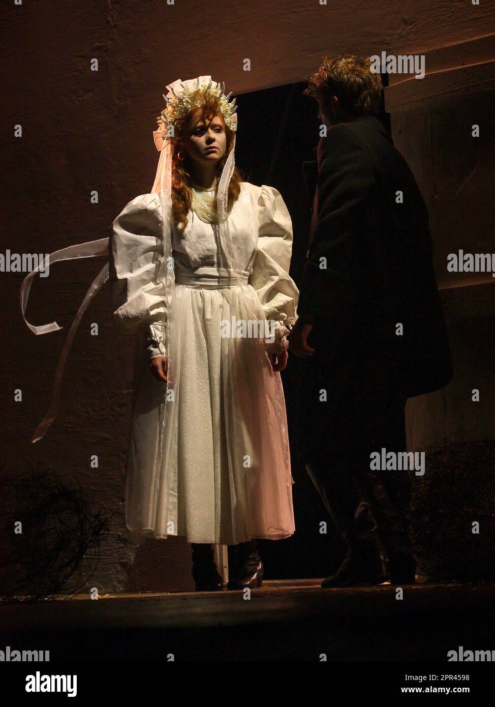 KYIV, UKRAINE - APRIL 25, 2023 - Actors Mykhailo Matiukhin and Oksana ...