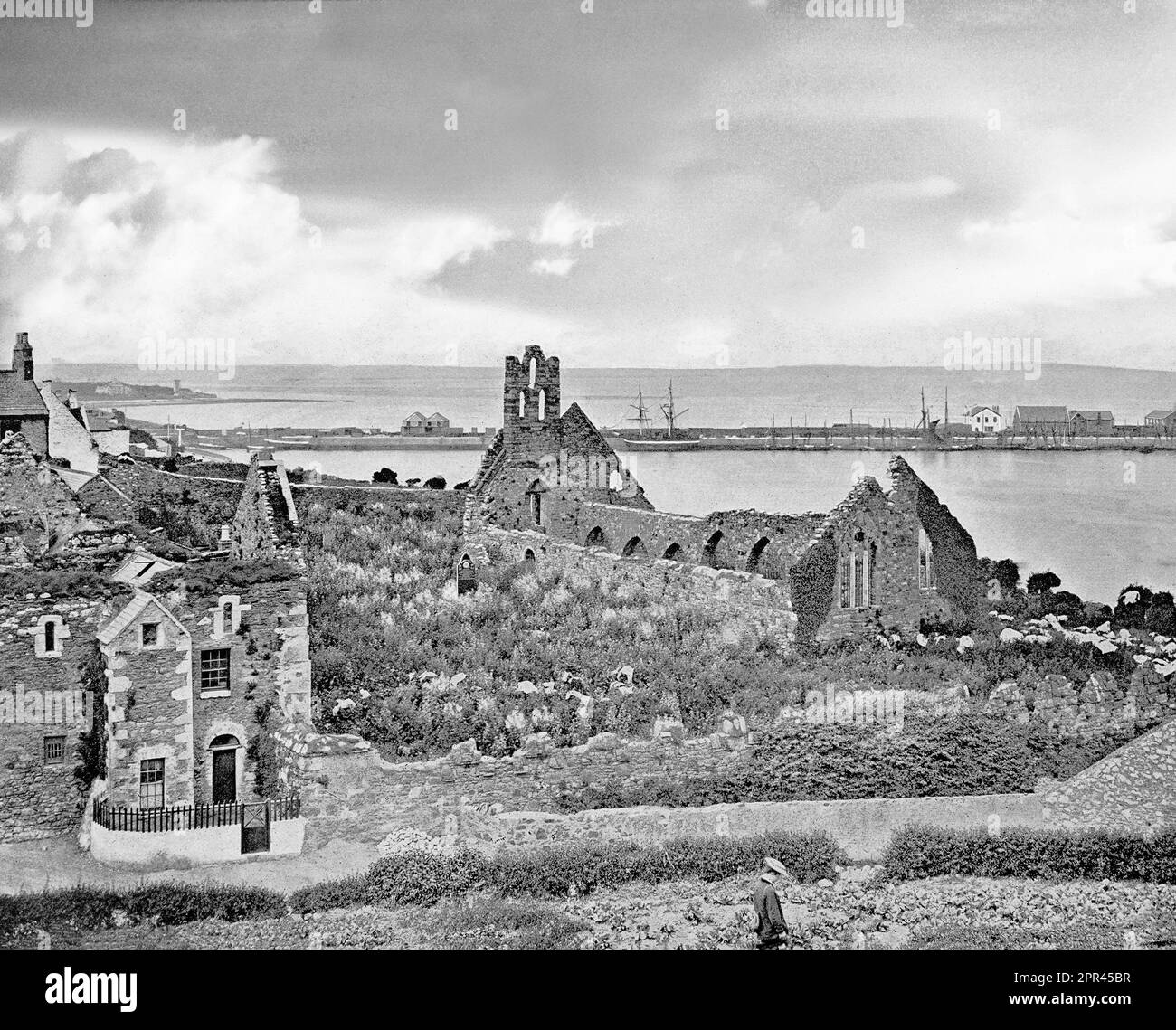 A late 19th century photograph of St Mary's Abbey overlooking Howth ...