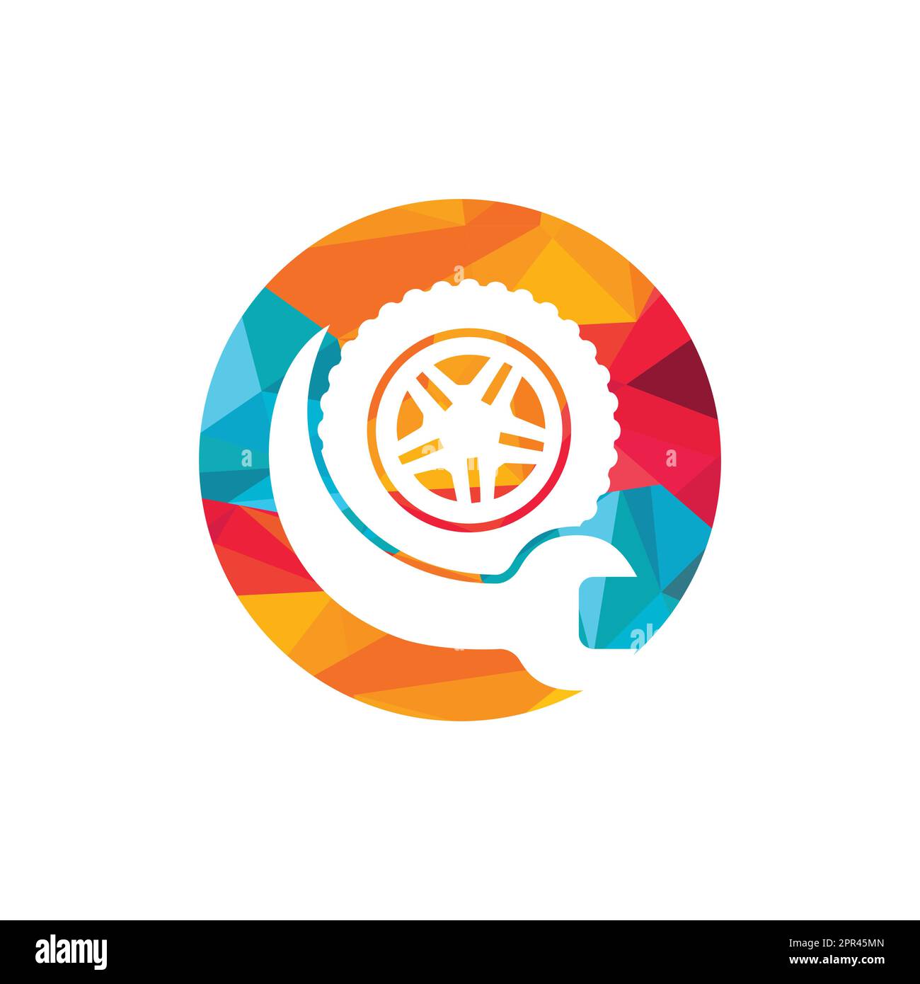 Tire repair shop vector logo design. Wrench and tire icon design Stock ...