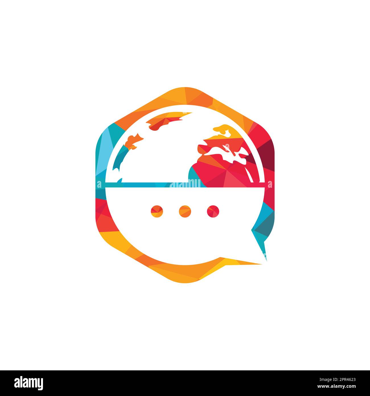 World chat vector logo design. Globe logo with bubble talk icon Stock ...