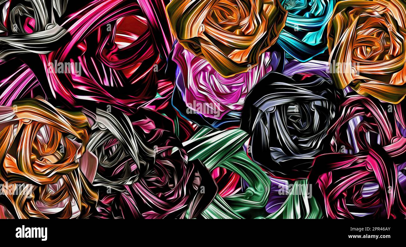 Abstract texture psychedelic fractal of chaotic figures of various ...