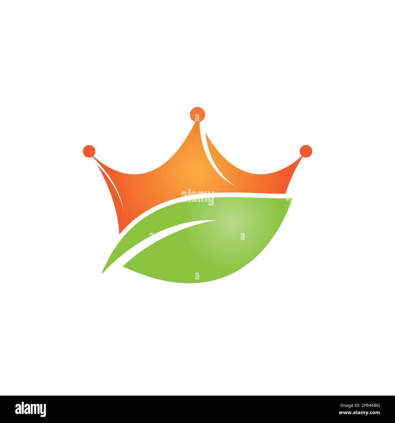 Leaf crown vector logo design. Green leaf crown therapy company logo design template Stock ...