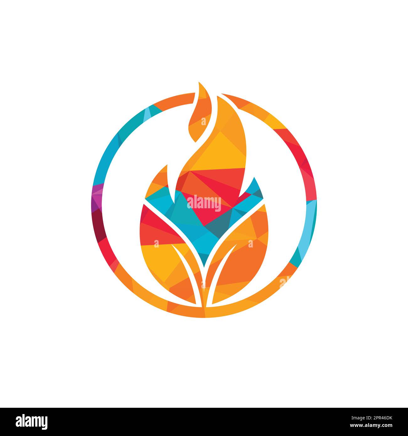 Leaf fire vector logo design template. Eco green alternative energy ...