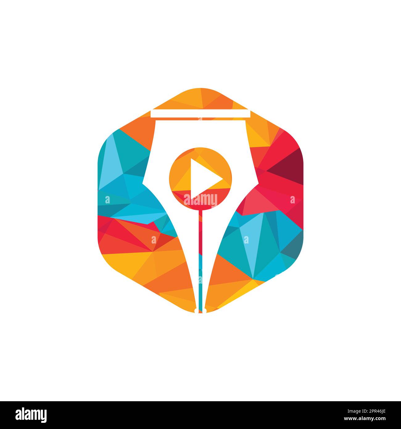 Media pen vector logo design. Pen and play button logo icon design ...