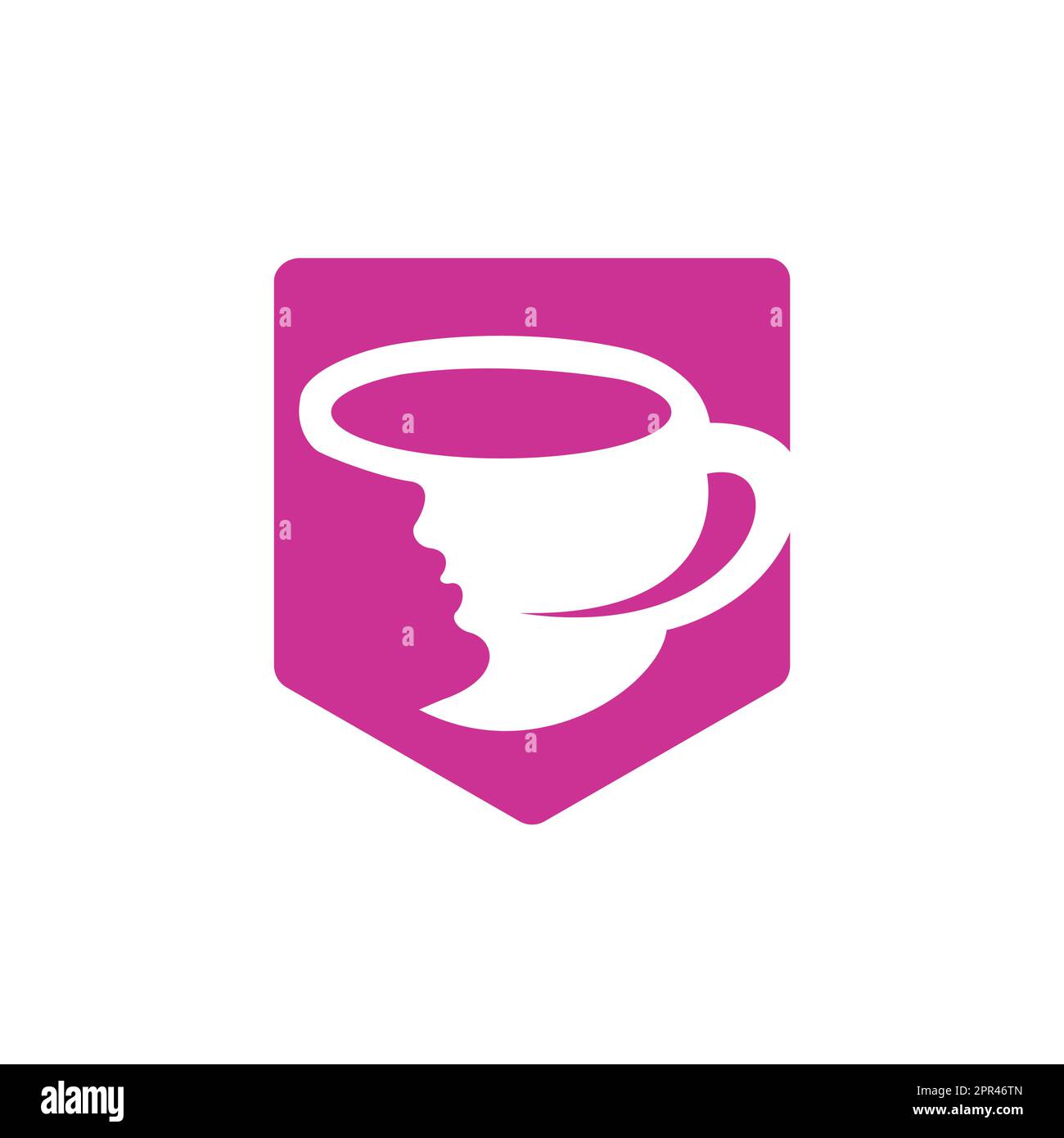 Coffee cup with women face logo vector. Coffee shop logo design Stock ...