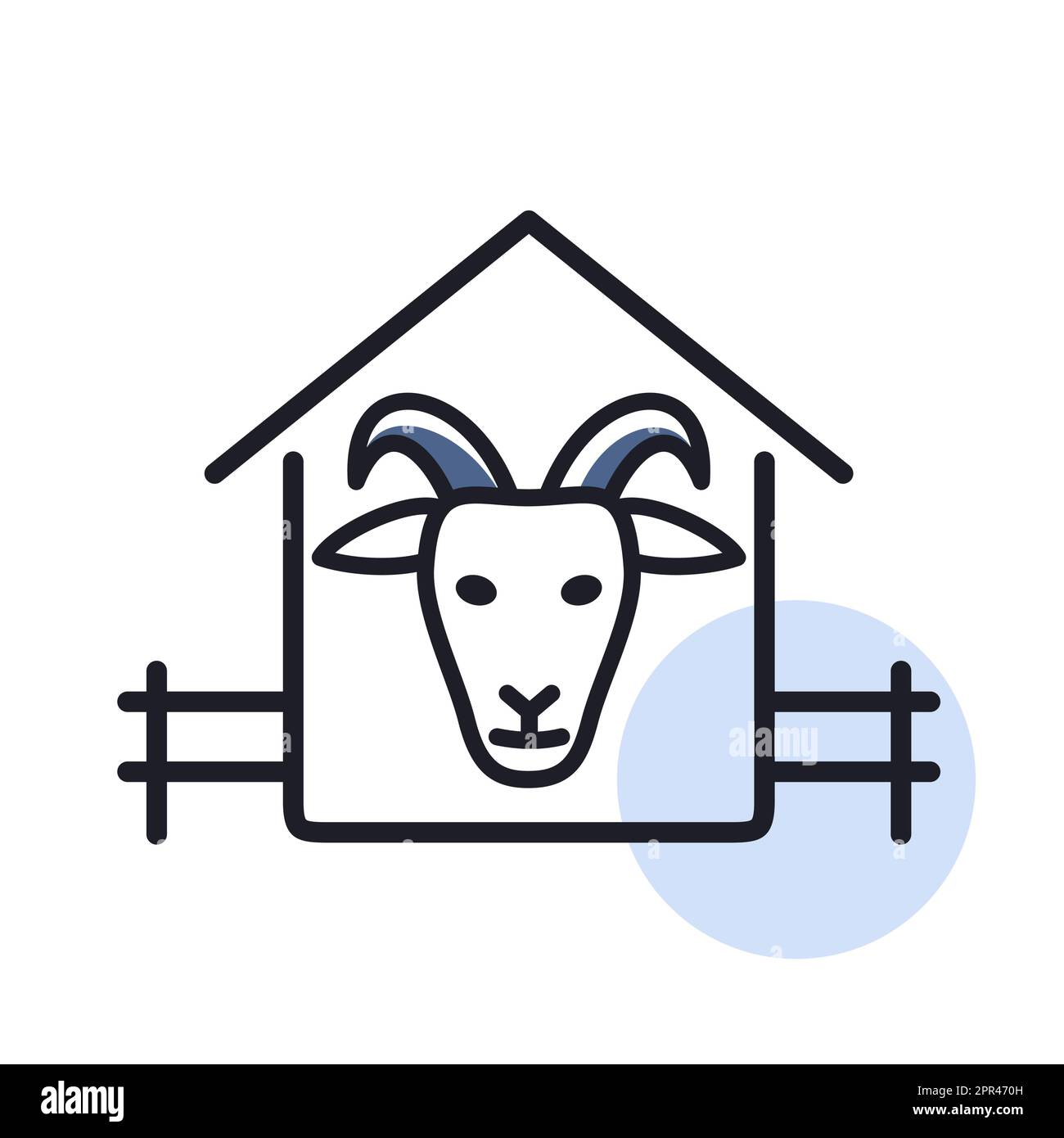 Goat house vector isolated icon. Farm animal sign Stock Vector Image ...