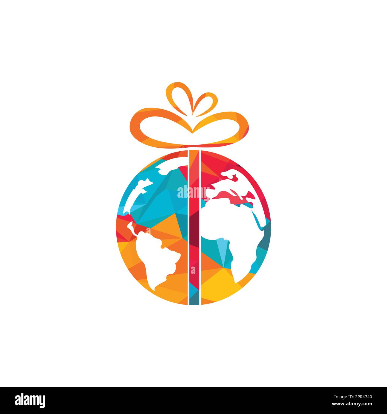 Global Gift vector logo design template. Unique globe and market ...