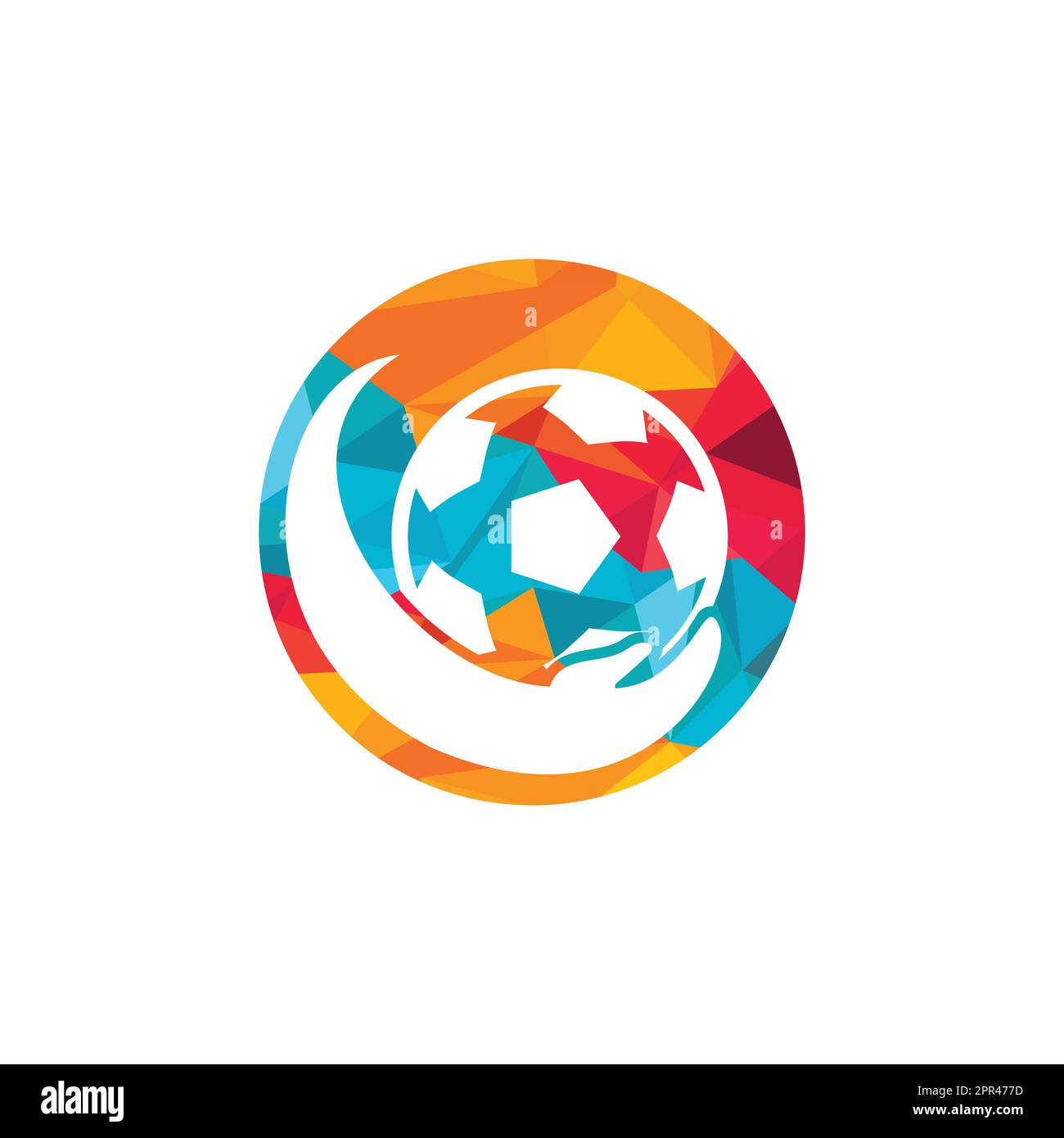 Soccer care vector logo design. Soccer ball and hand icon Stock Vector ...