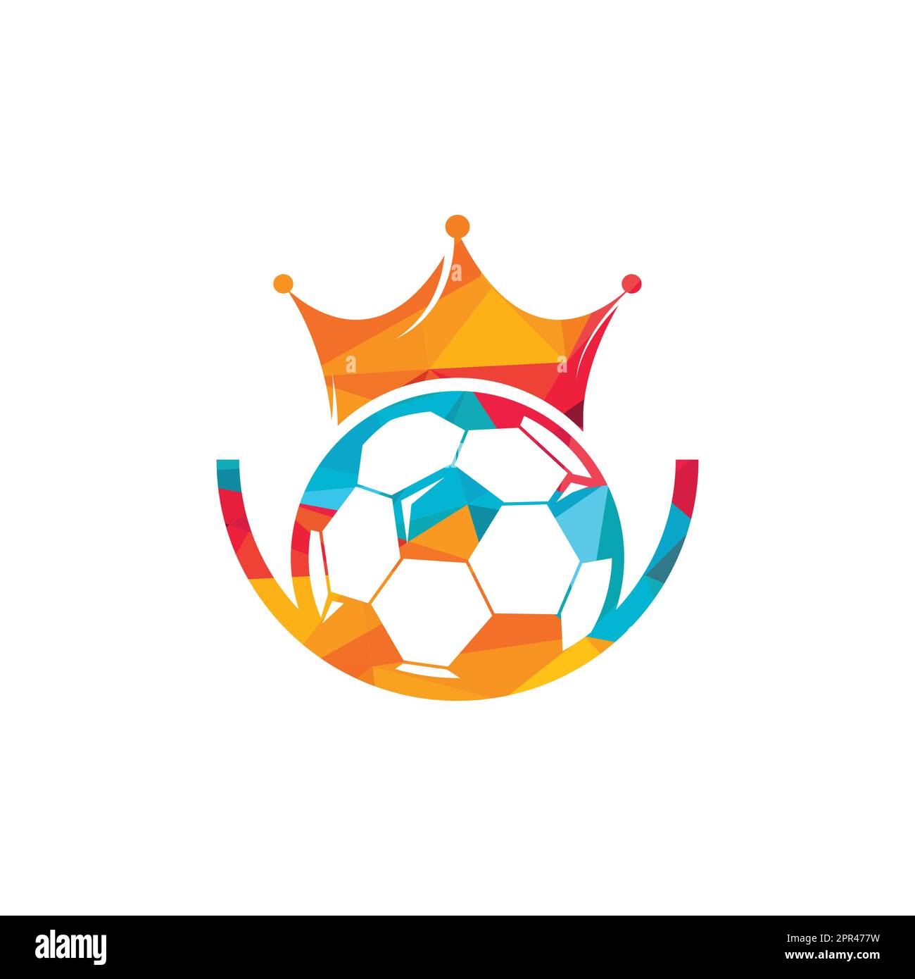 Soccer king vector logo design. Football and crown icon design Stock ...
