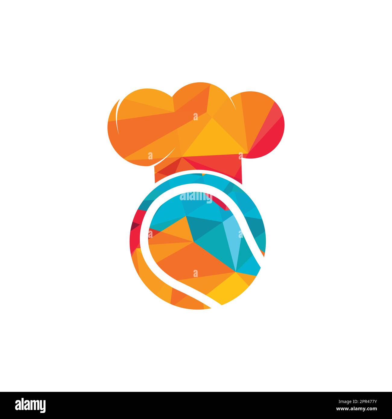 Tennis chef vector logo design. Tennis ball and chef hat icon design ...
