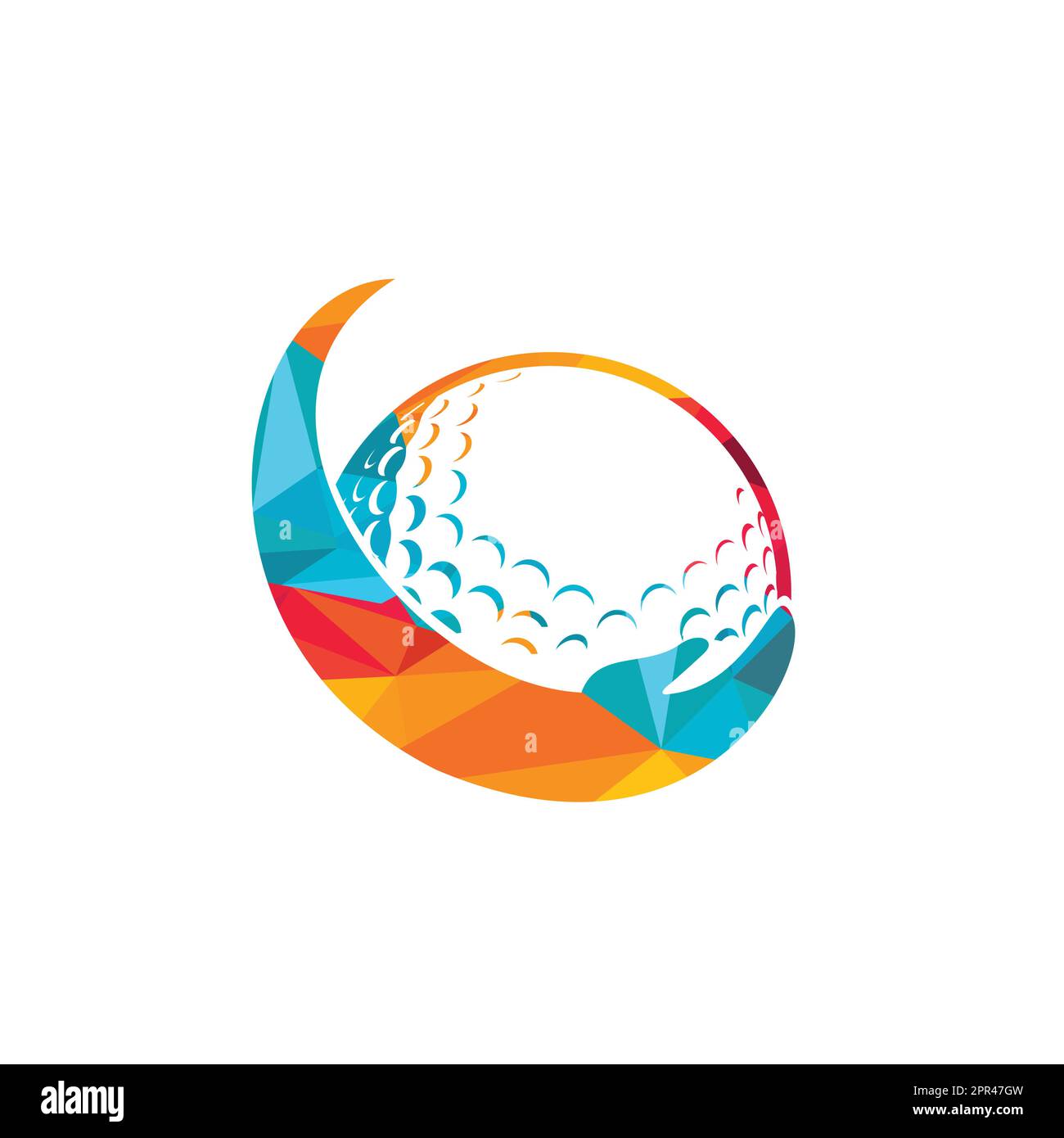 Golf Care vector logo design template. Golf ball and hand icon Stock ...