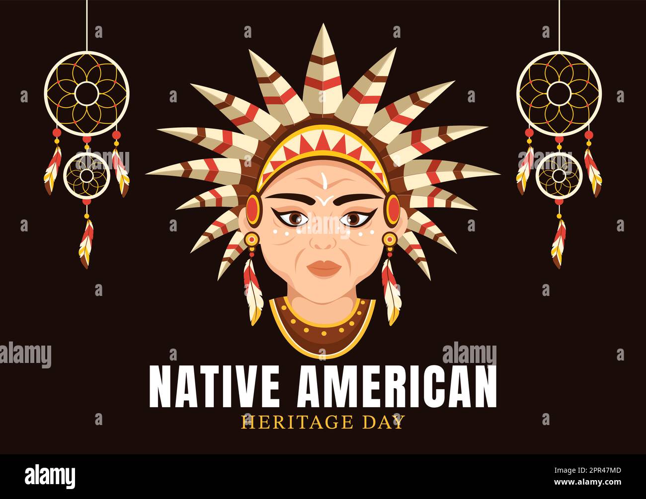 Native American Heritage Day Template Hand Drawn Cartoon Flat ...