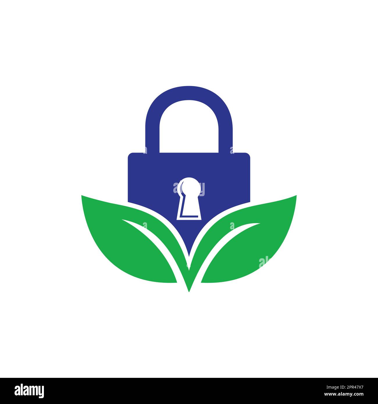 Padlock leaf vector logo design. Nature security lock logo design ...