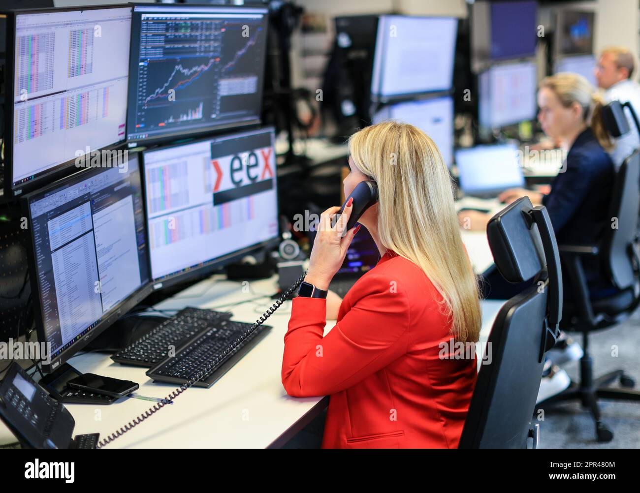 Leipzig, Germany. 25th Apr, 2023. Employees of the European Energy ...