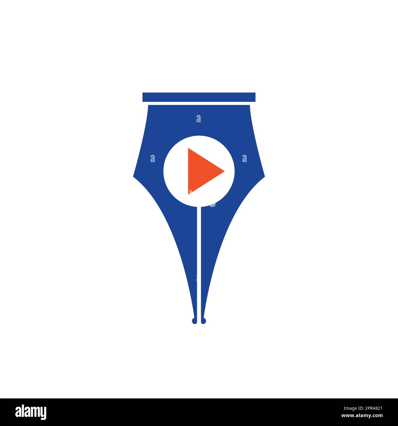 Media pen vector logo design. Pen and play button logo icon design ...