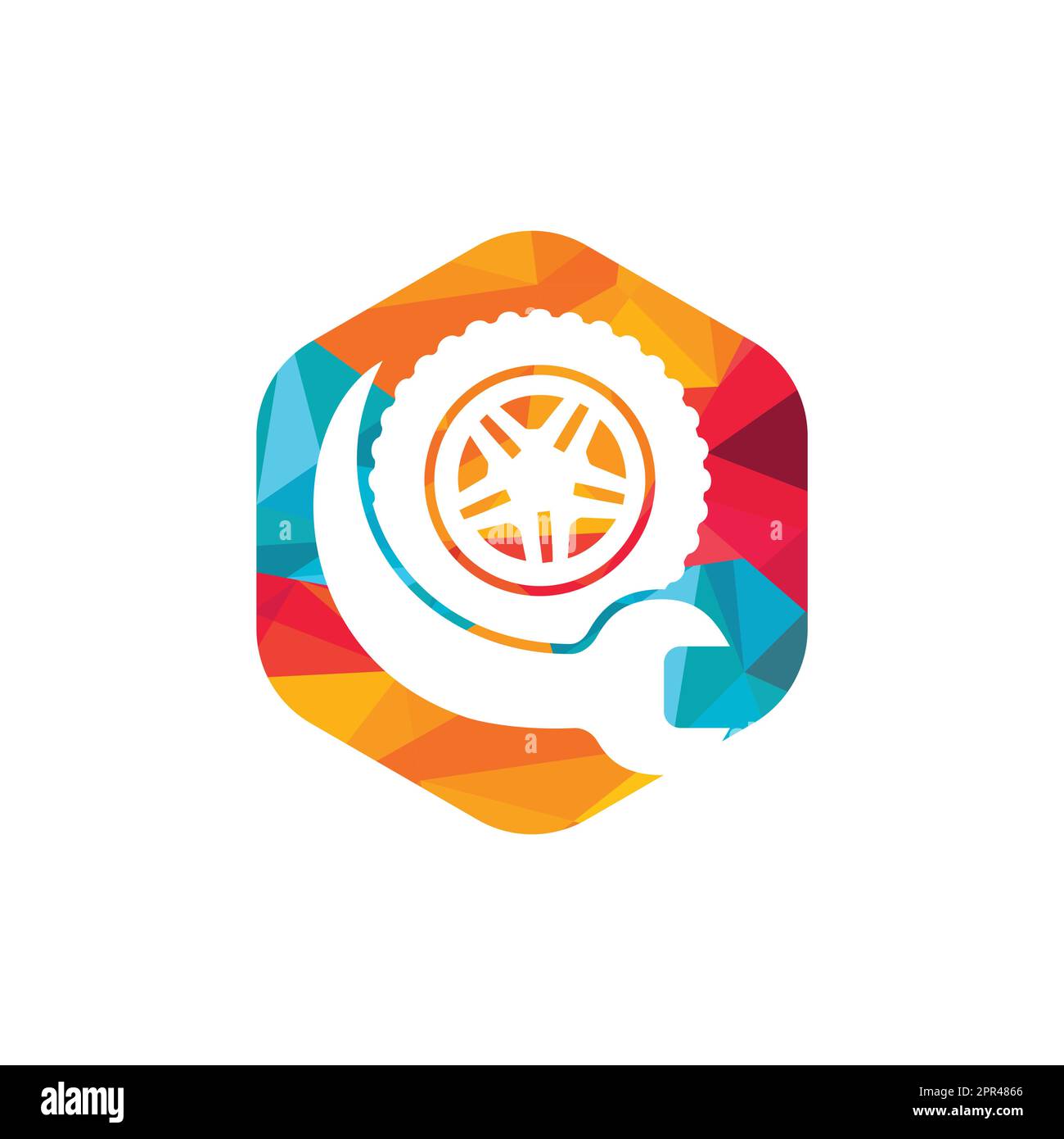 Tire repair shop vector logo design. Wrench and tire icon design Stock ...