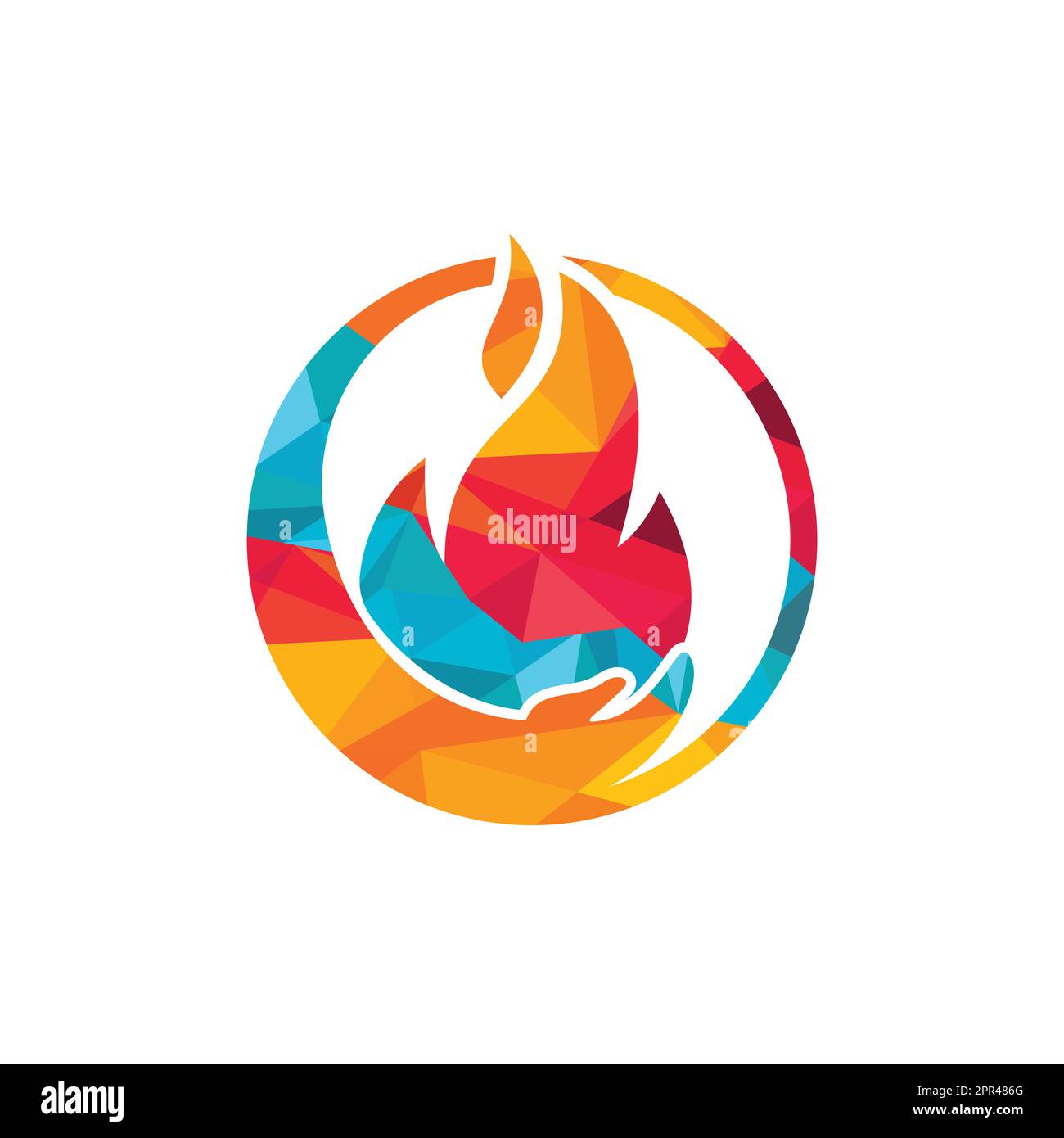 Fire care vector logo design concept. Hand and fire icon logo design ...