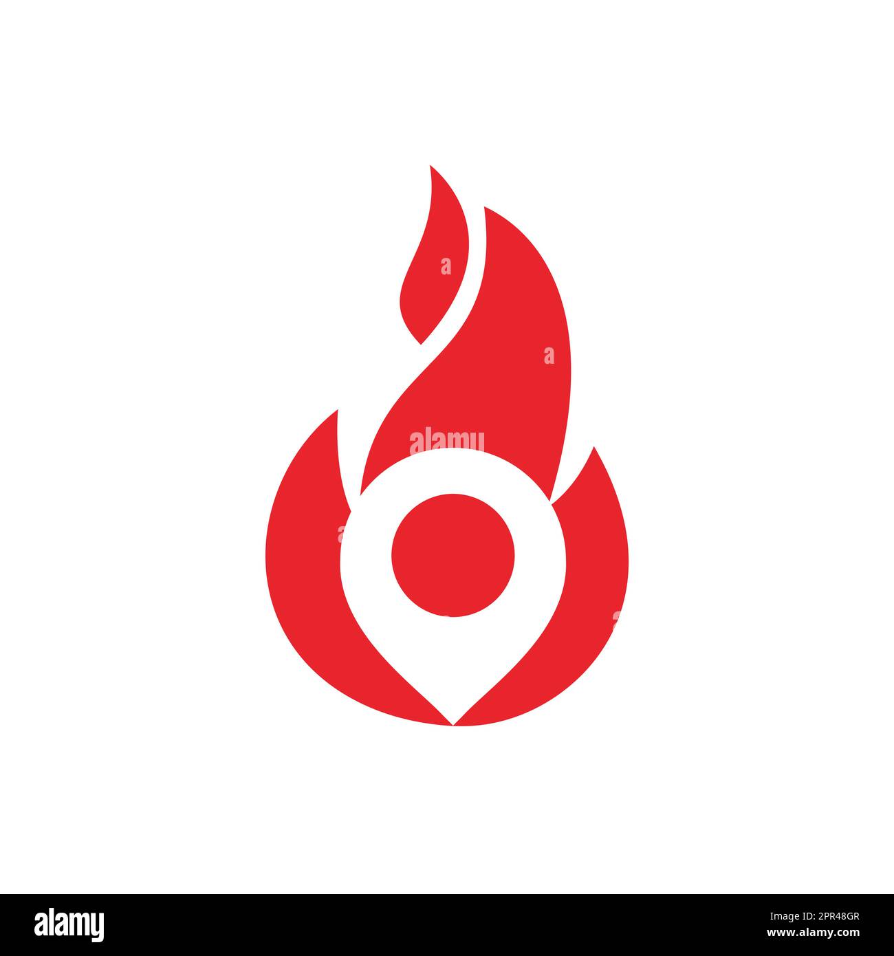 Fire pin vector logo design template. Fire location logo design concept ...