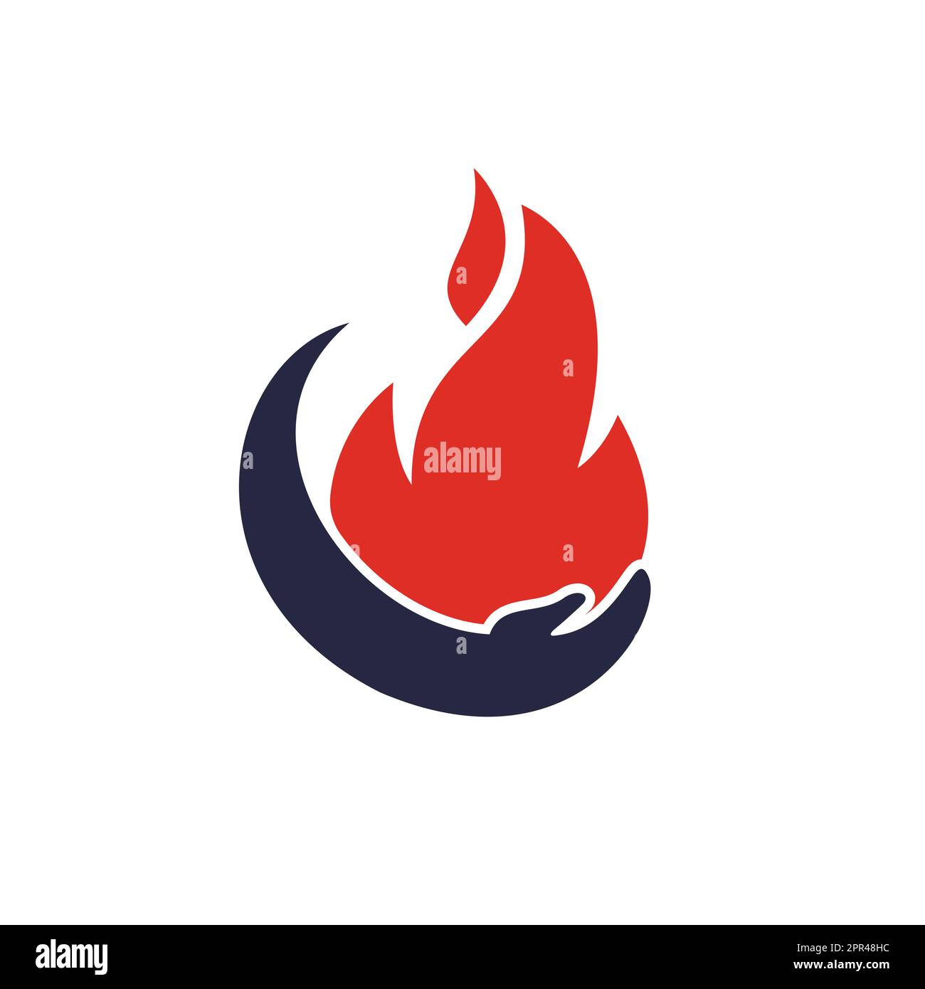 Fire care vector logo design concept. Hand and fire icon logo design ...