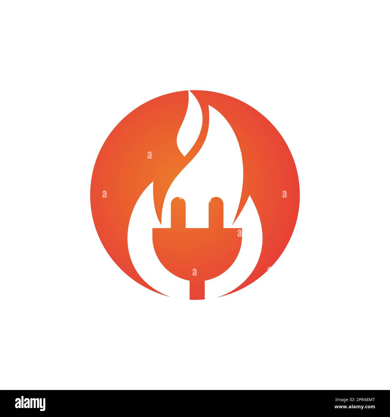 Electrical plug with fire icon logo design. Fire energy logo concept ...