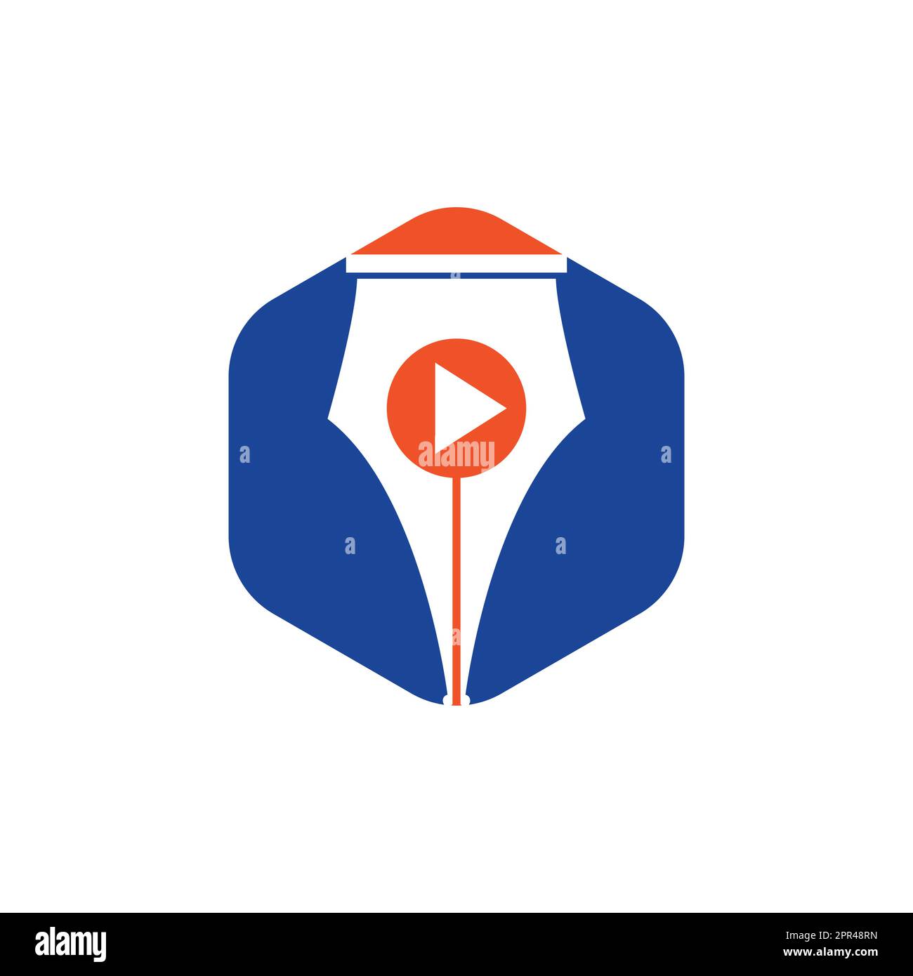 Media pen vector logo design. Pen and play button logo icon design ...