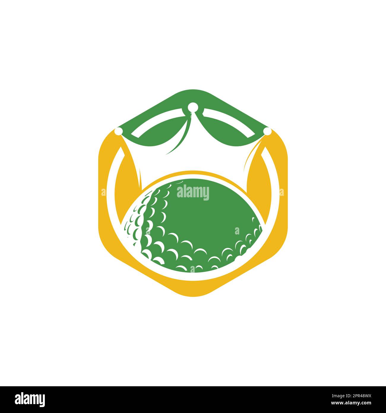 King golf vector logo design. Golf ball with crown vector icon Stock ...