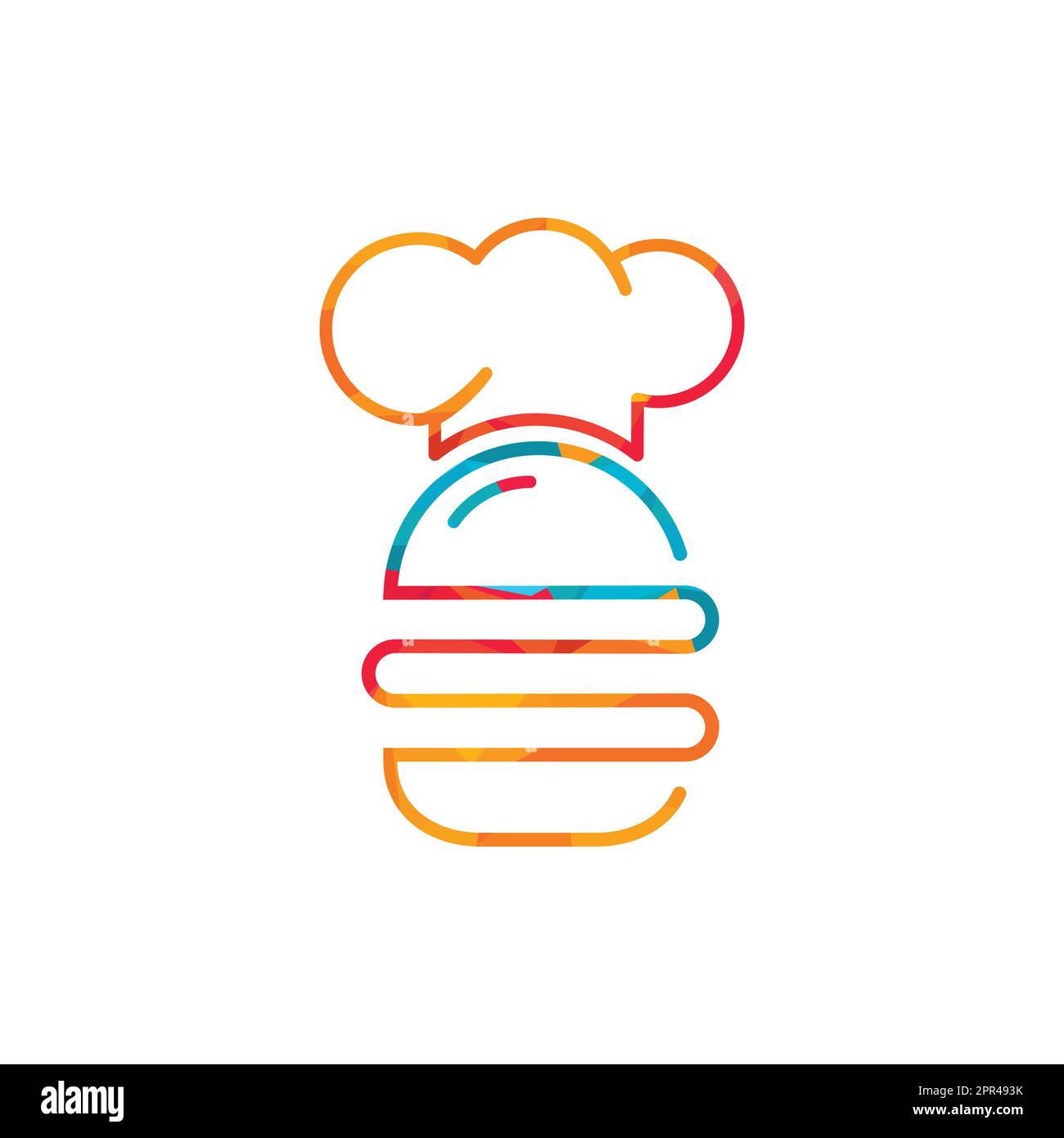 Burger chef vector logo design template. Retro fast food burger badge ...