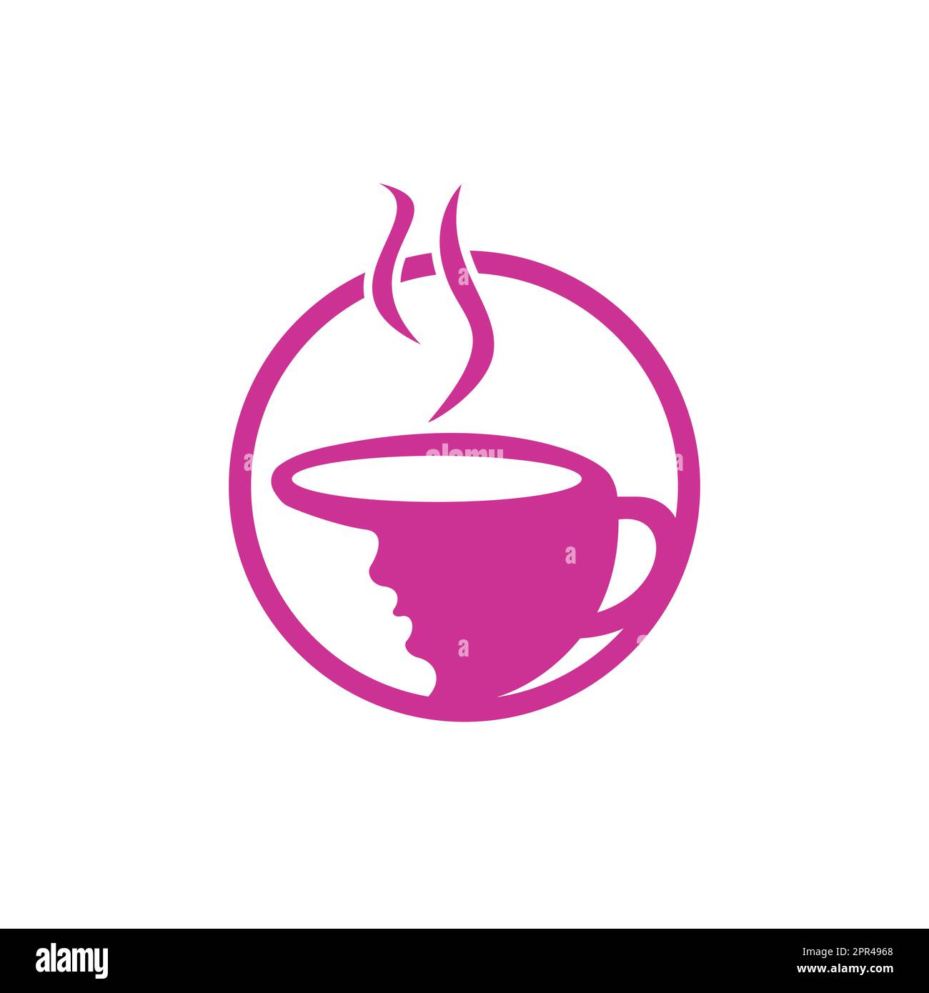 Coffee cup with women face logo vector. Coffee shop logo design Stock ...