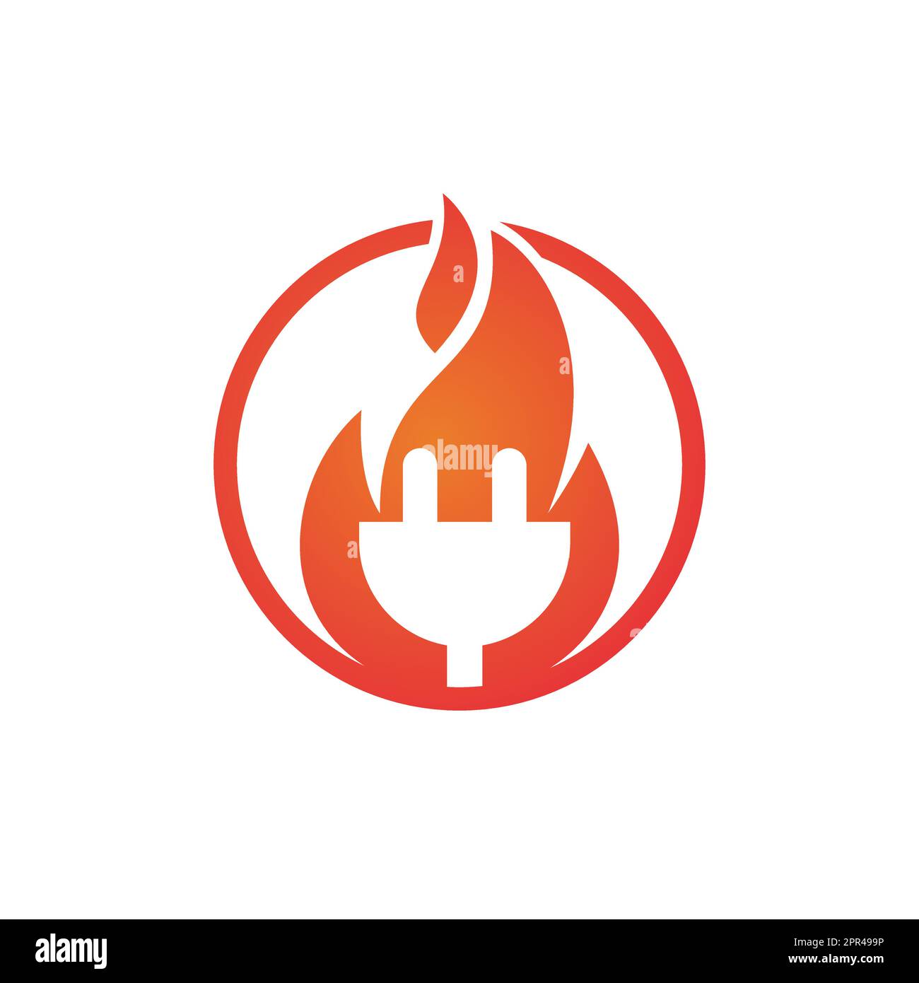 Electrical plug with fire icon logo design. Fire energy logo concept ...