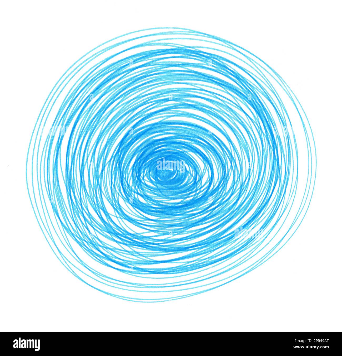 Abstract blue drawn round element for design on white background Stock ...