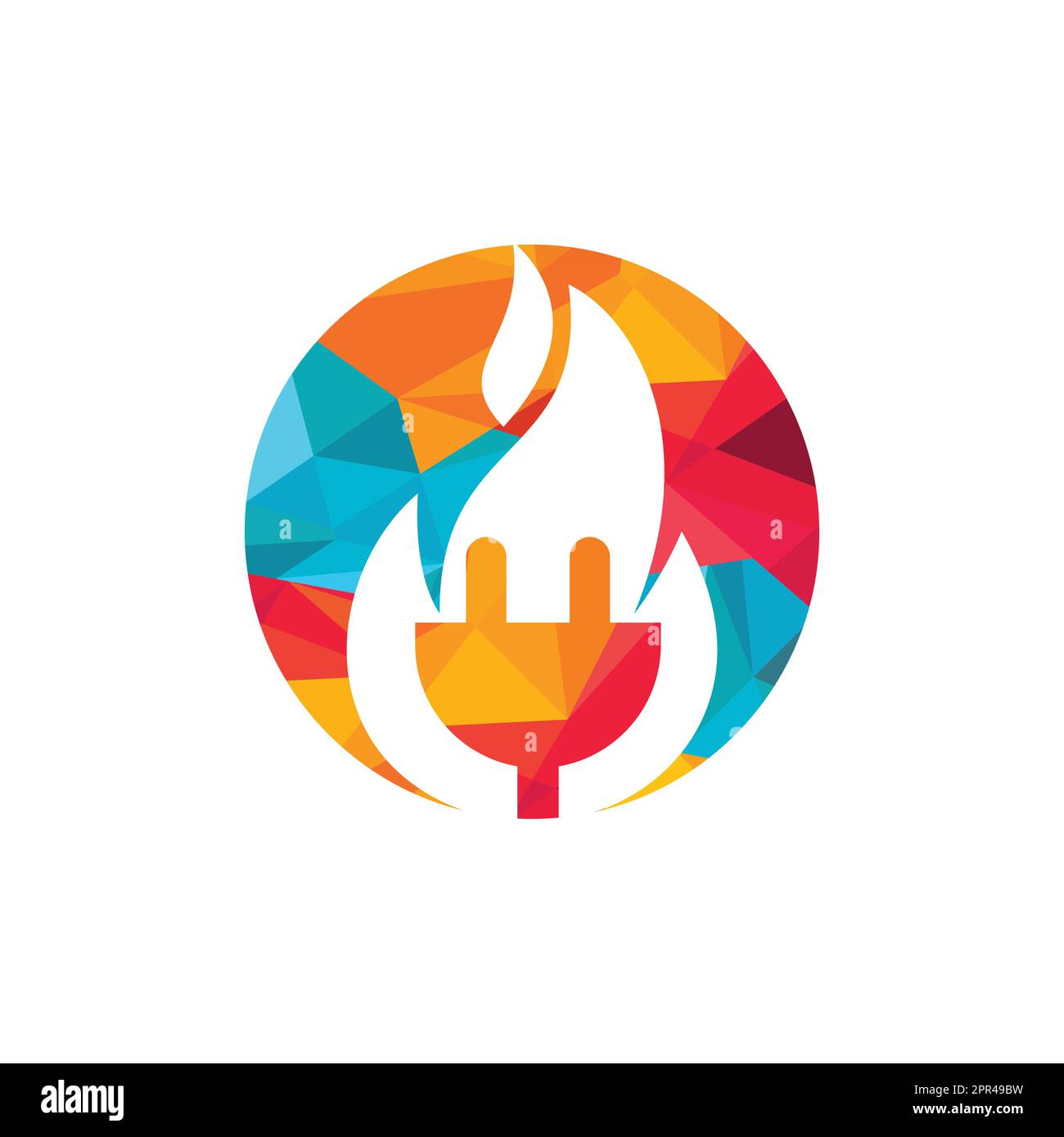 Electrical plug with fire icon logo design. Fire energy logo concept ...