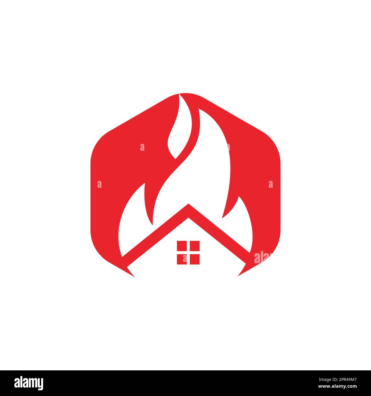 House fire vector logo design template. Preventing fire or fire alarm ...
