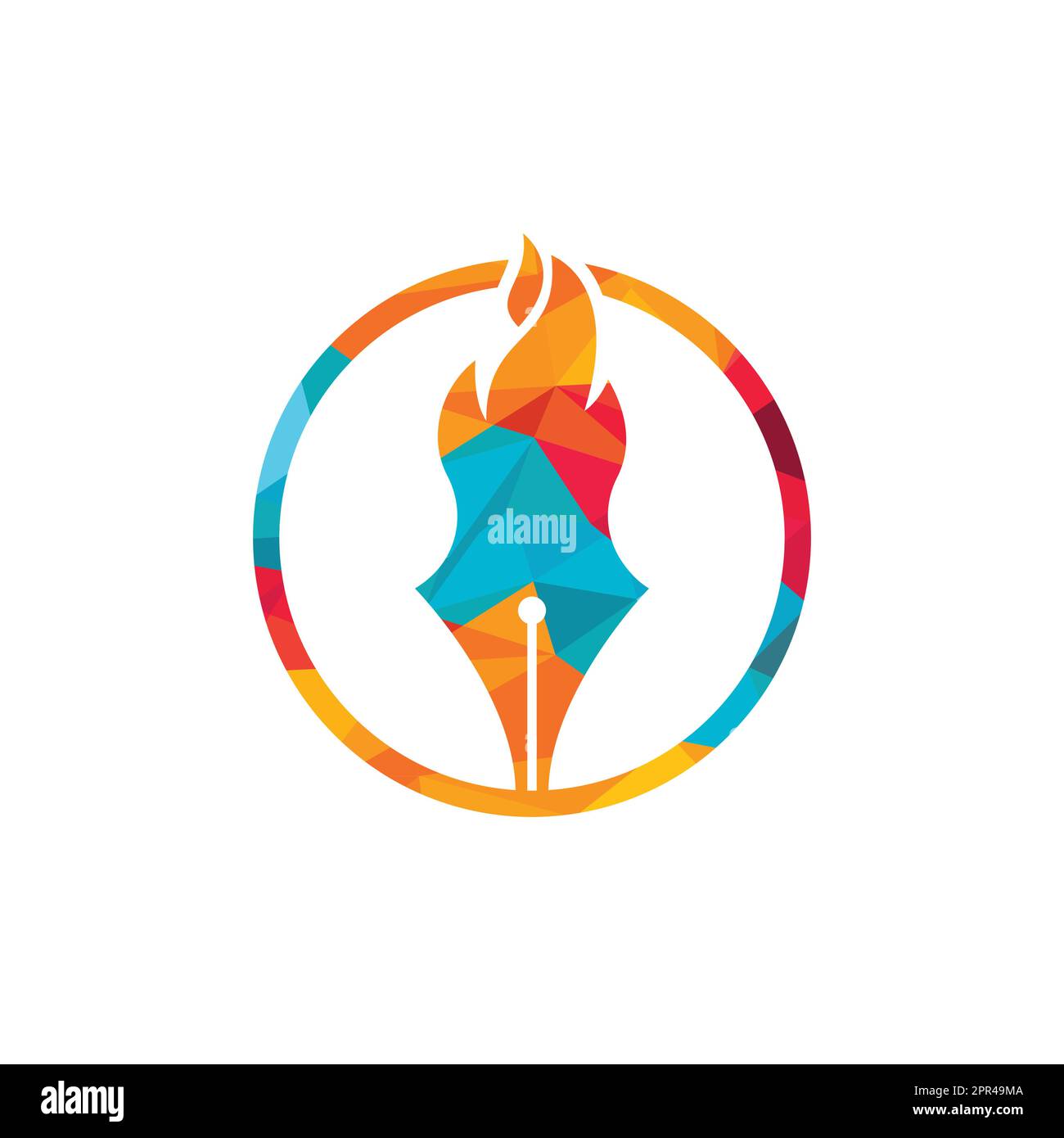 Fire Pen vector logo design concept. Hot writer vector logo icon Stock ...
