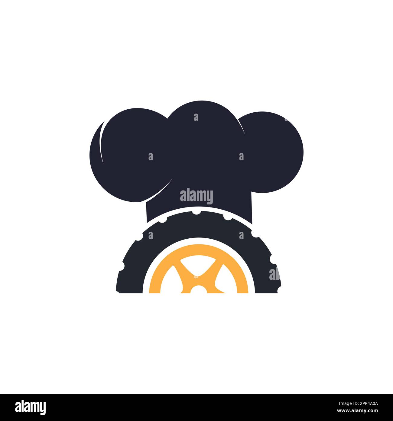 Meals on wheels logo concept. Tire and chef hat icon Stock Vector Image ...