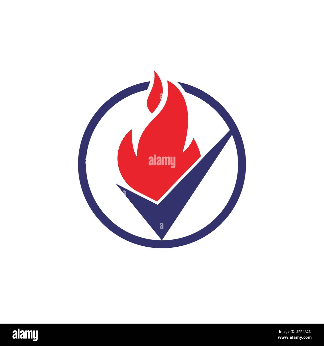 Fire check vector logo design template. Fire and checkmark icon design ...