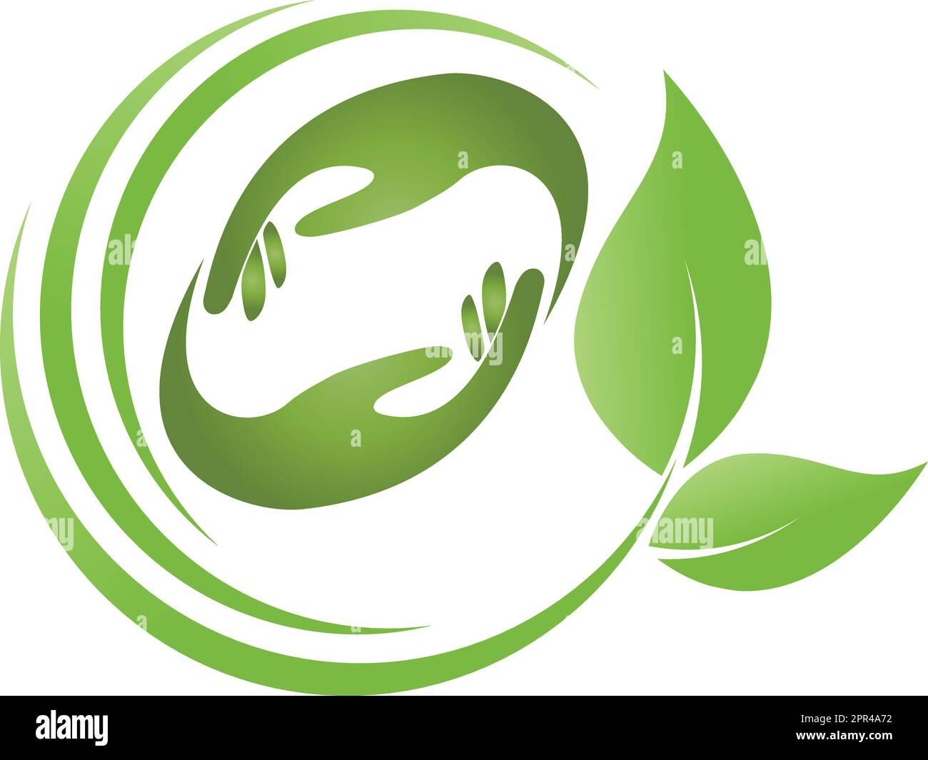 Hands, leaves, wellness, naturopath, gardener, logo Stock Vector Image ...